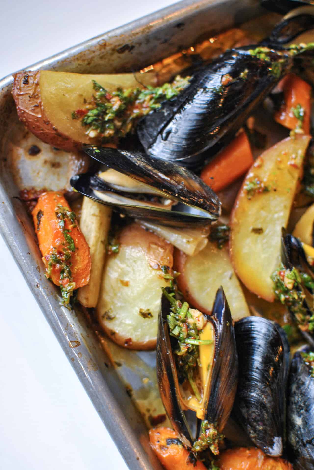 Baked Mussels in Chimichurri - The Perfect Tide