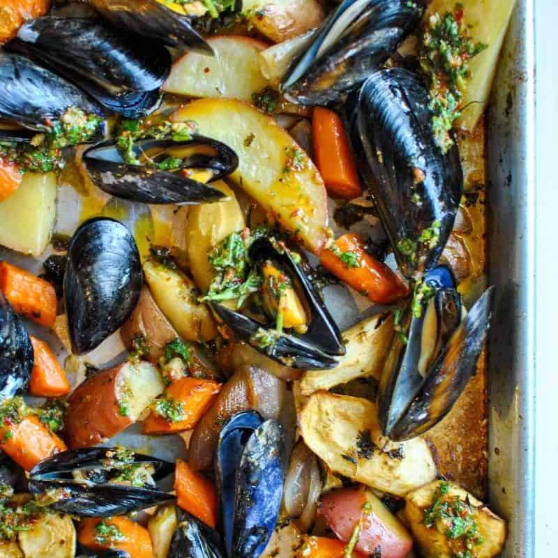 Baked Mussels in Chimichurri - The Perfect Tide