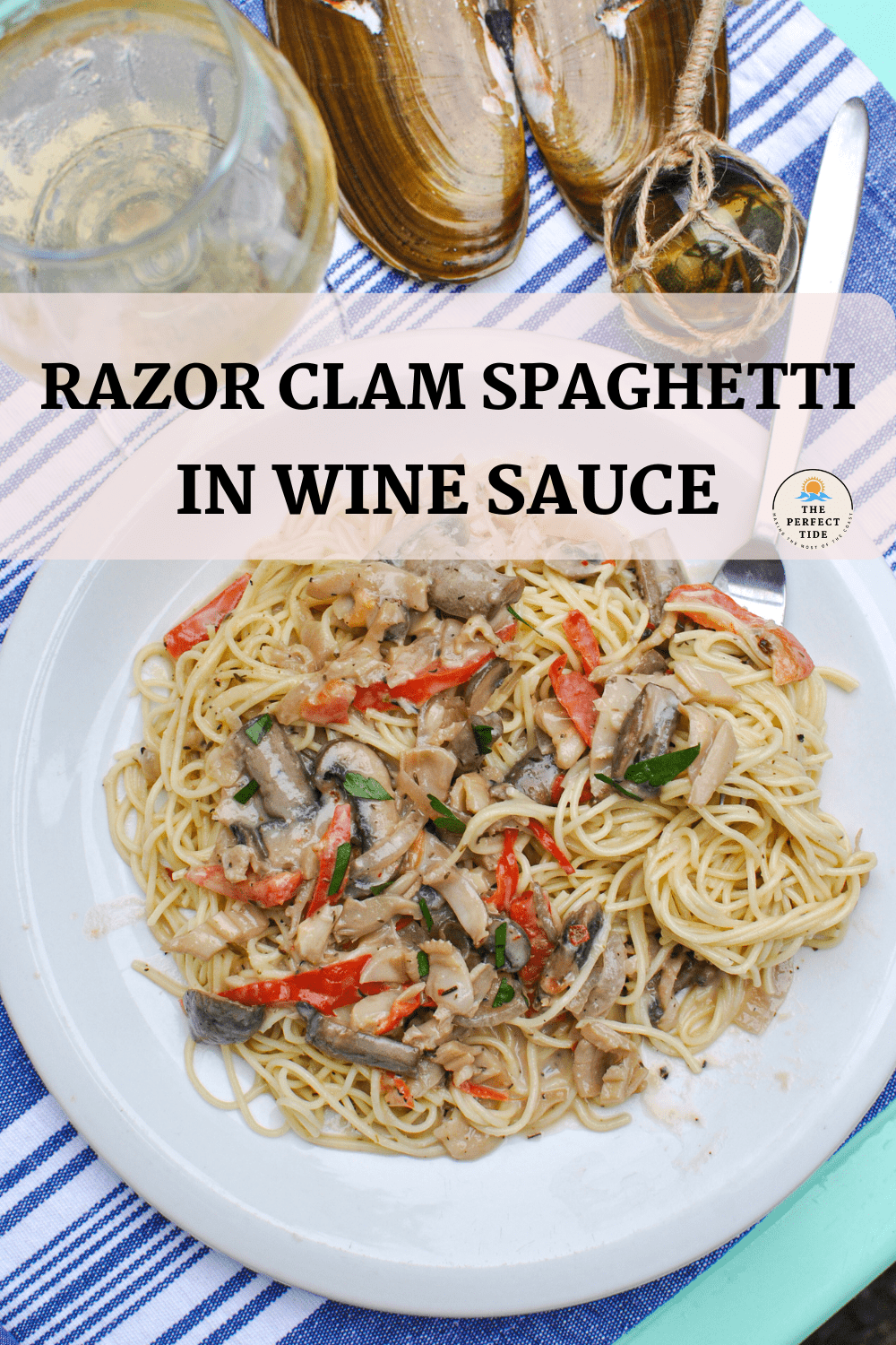 Razor Clam Spaghetti with Wine Sauce