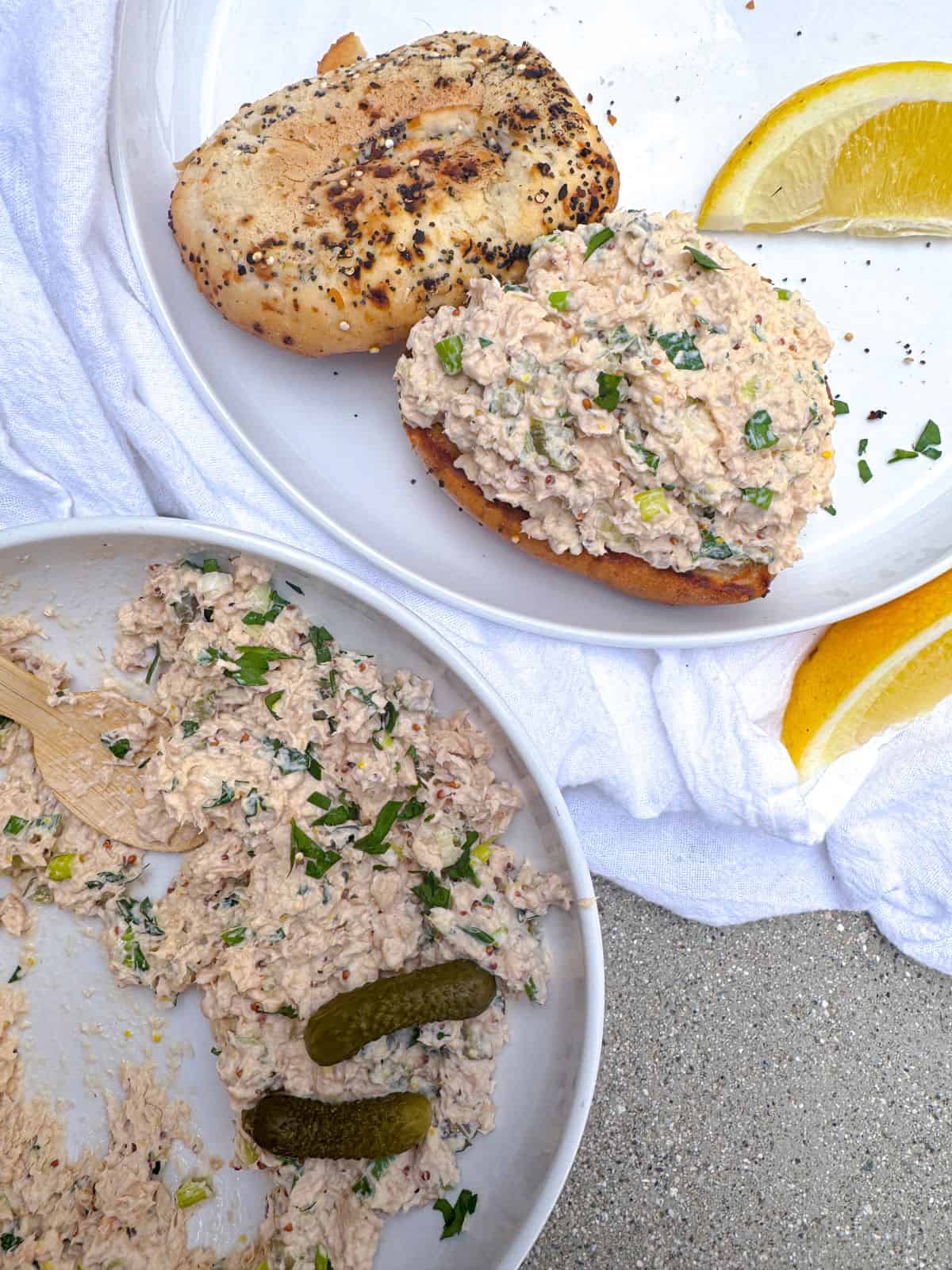 Easy Canned Salmon Salad w/ Lemon Dijon Dressing - The Perfect Tide