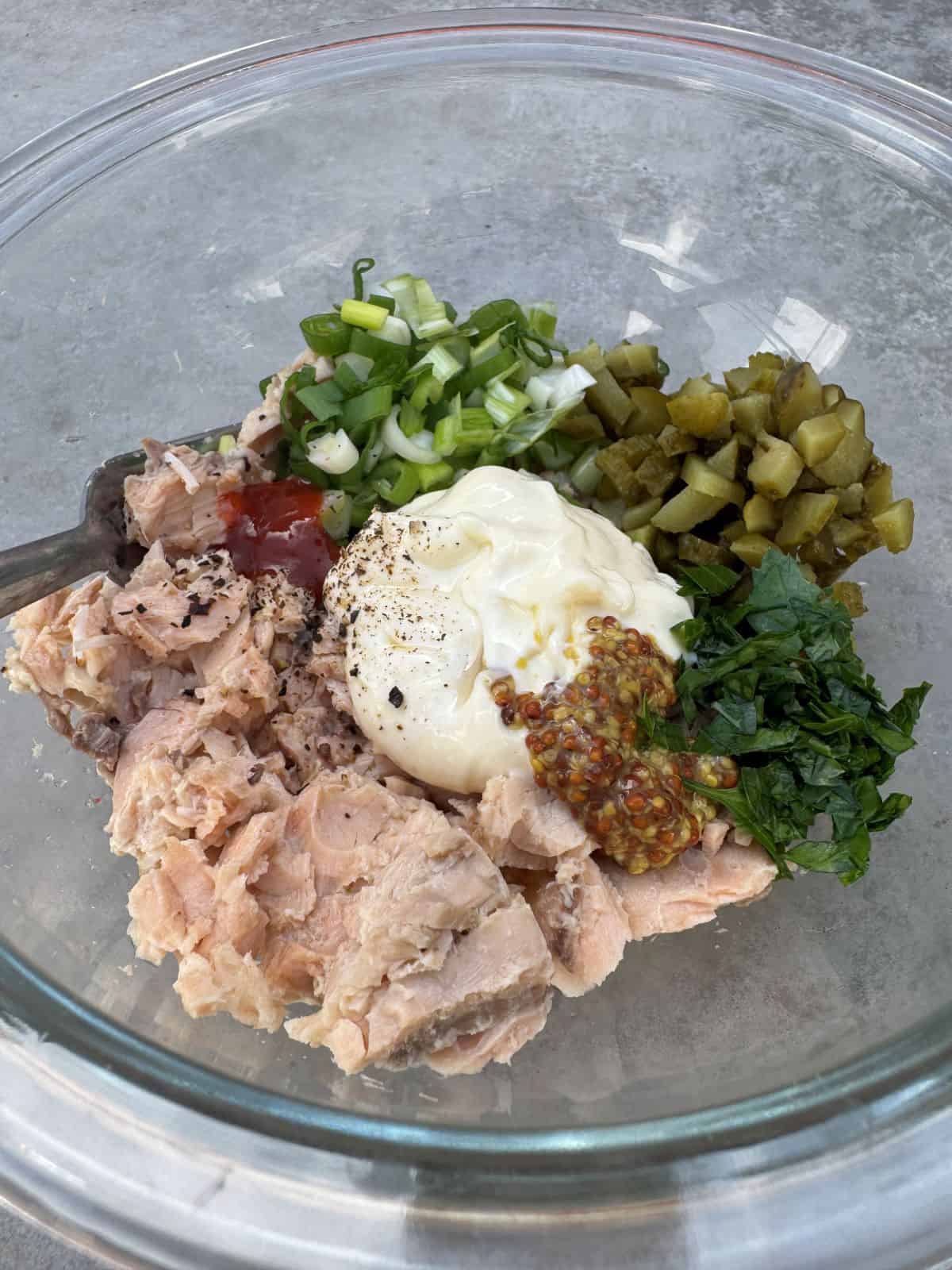 Easy Canned Salmon Salad w/ Lemon Dijon Dressing - The Perfect Tide